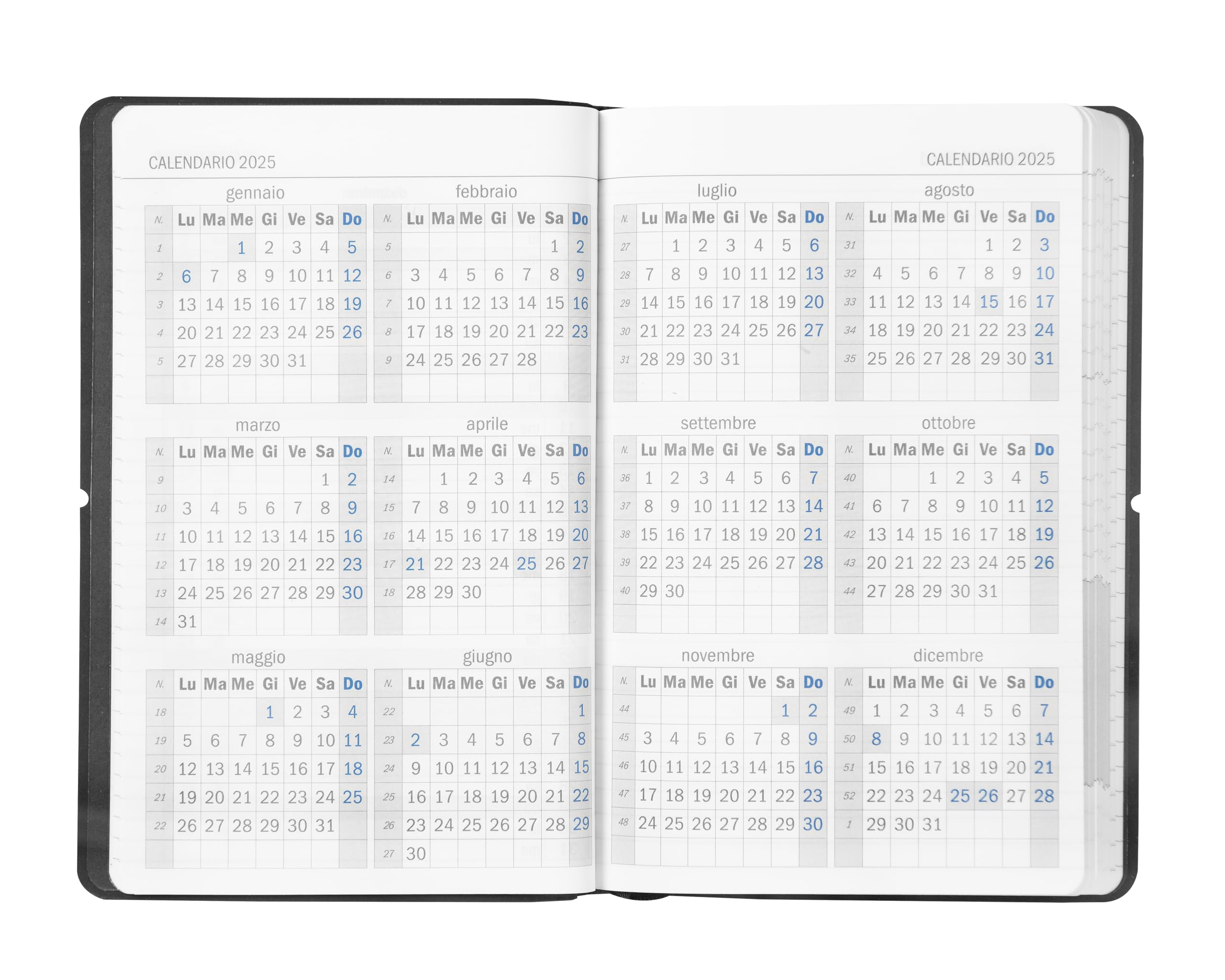 COMIX U, Medium - 2024 Weekly 12 Month Diary with Calendar, Planner, Space for Notes and Notes - 11.8 x 18h cm - Black