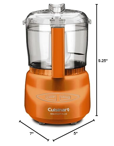 Cuisinart DLC-2AOGWS Mini-Prep Plus Food Processor, Orange Sonoma, 3 Cup