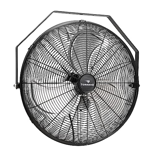 Tornado - 20 Inch High Velocity Industrial Wall Fan - 4750 CFM - 3 Speed - 6 FT Cord - Industrial, Commercial, Residential Use - UL Safety Listed