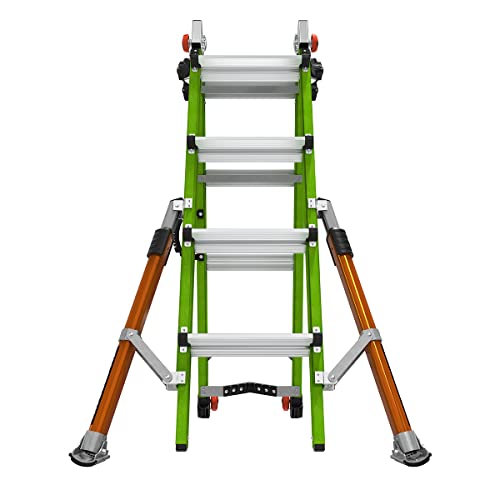 Little Giant Ladder Systems Conquest 2.0 All-Terrain, M17, 17ft, Multi-Position Ladder with Adjustable Outriggers, Fiberglass, Type 1A, 300 lbs Weight Rating, (17107-001)