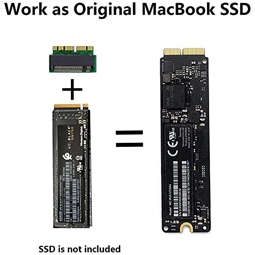 Jteyult M.2 NVME SSD Convert Adapter for Upgraded Air Pro Retina 2013-2017, AHCI SSD Upgraded Kit