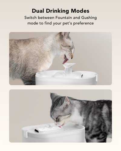 PETLIBRO Cat Water Fountain with Wireless Pump, 2.5L/84oz Dockstream Automatic Pet Water Fountain, Easy to Clean & Assemble, BPA-Free Cat Fountain Water Bowl, Dog Water Dispenser with Two Flow Modes