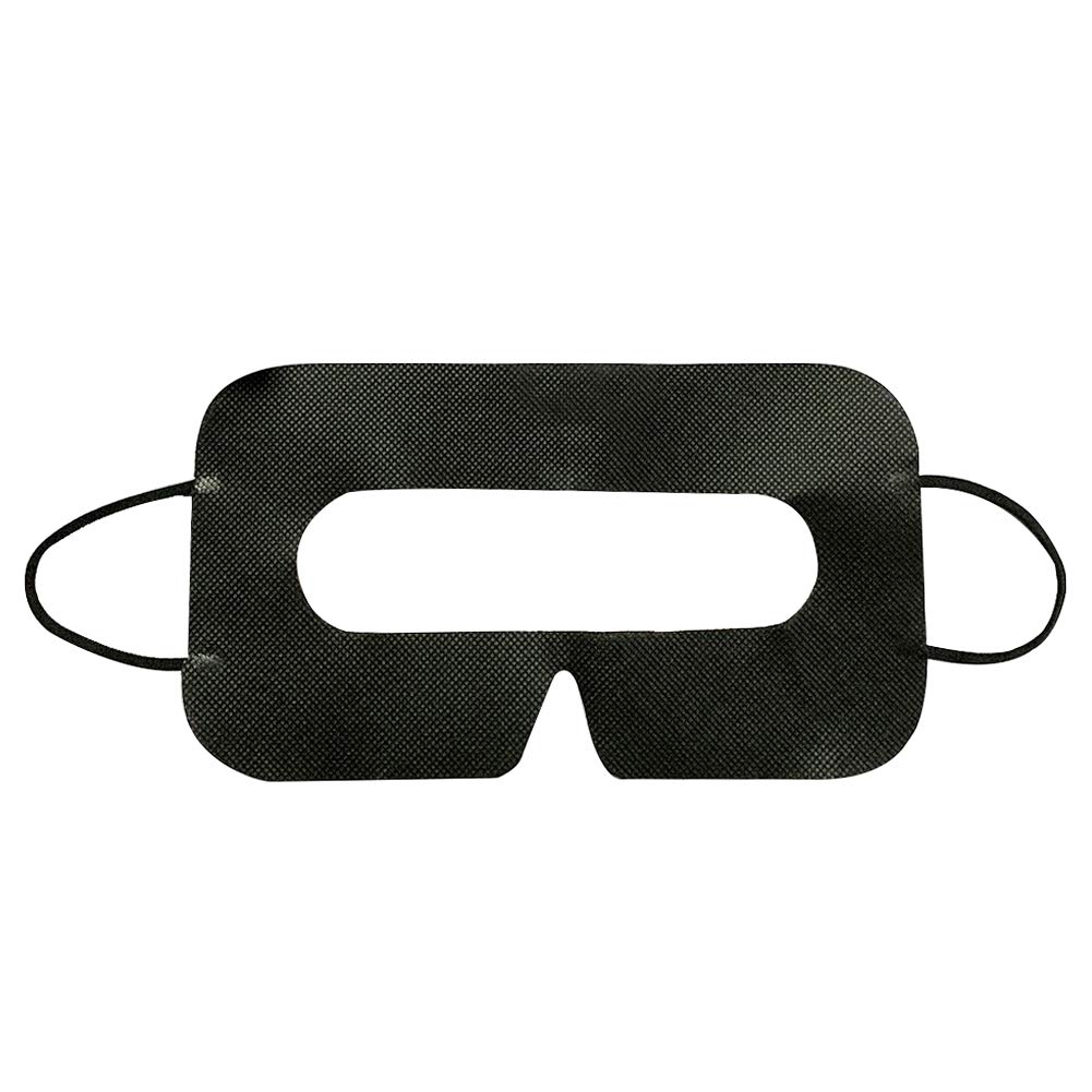 YinQin 100 PCS VR Disposable Eye Mask VR Headset Cover Mask, Sanitary VR Eye Mask, Black VR Eye Mask Cover, Sweatproof VR Headset Cover Mask Universal Eye Mask for VR (Black)