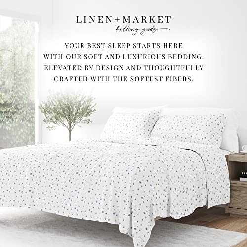 Linen Market 4 Piece Full Size Sheet Sets (Light Blue Floral) - Sleep Better Than Ever with These Ultra-Soft & Cooling Bed Sheets for Your Full Size Bed - Deep Pocket Fits 16" Mattress