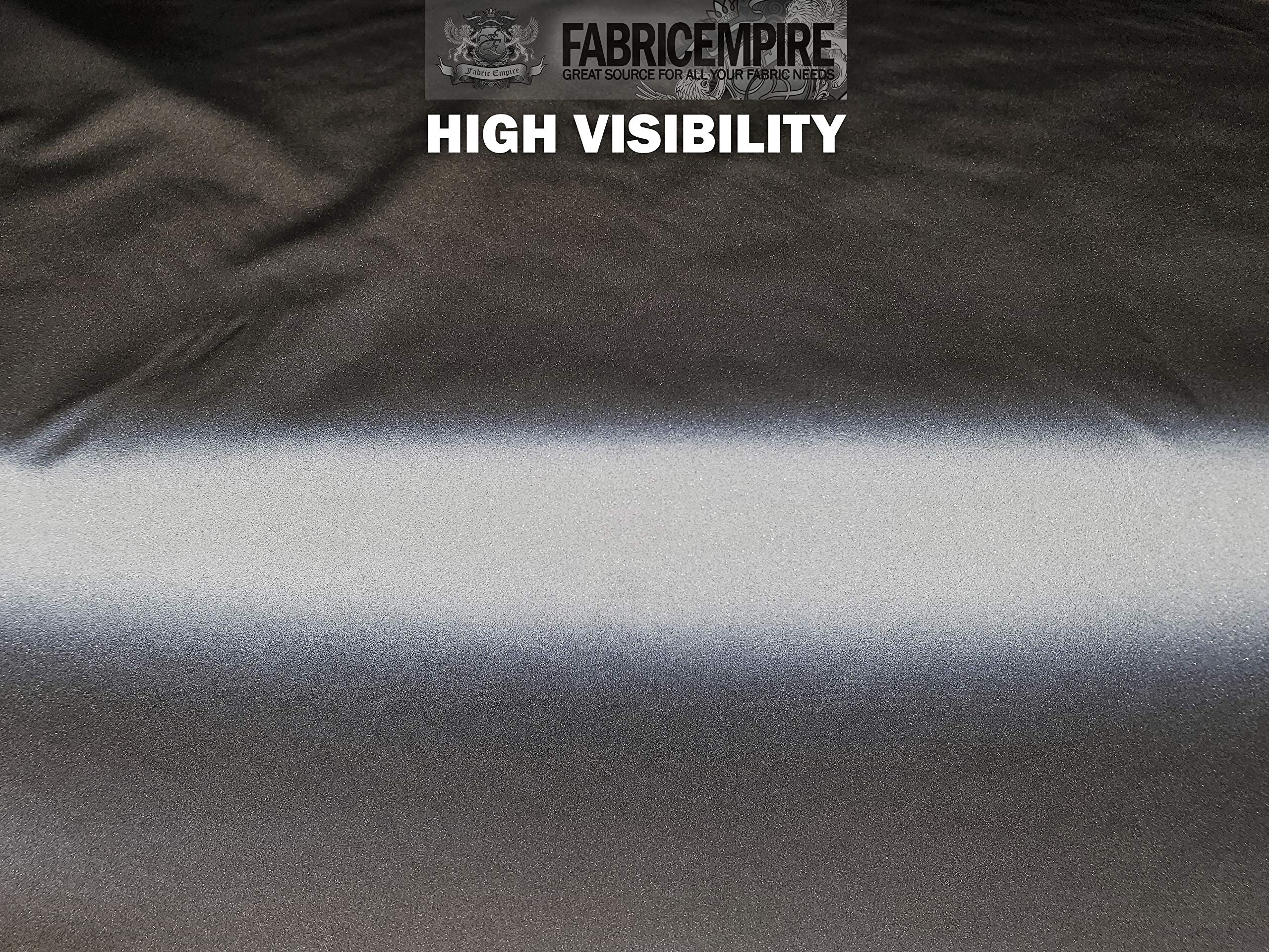 Reflective Lightweight Sports/Safety High Visibility Fabric 55" Wide/Sold by The Yard (Non-Stretch, Black)