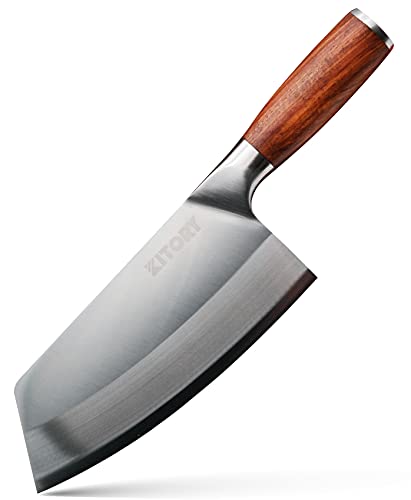 Cleaver Knife- Chopping Knife 8"- Super Sharp German Stainless Steel Kitchen Chinese Chef Knife - Pearwood Handle - Gift Box Included, 2024 Gifts