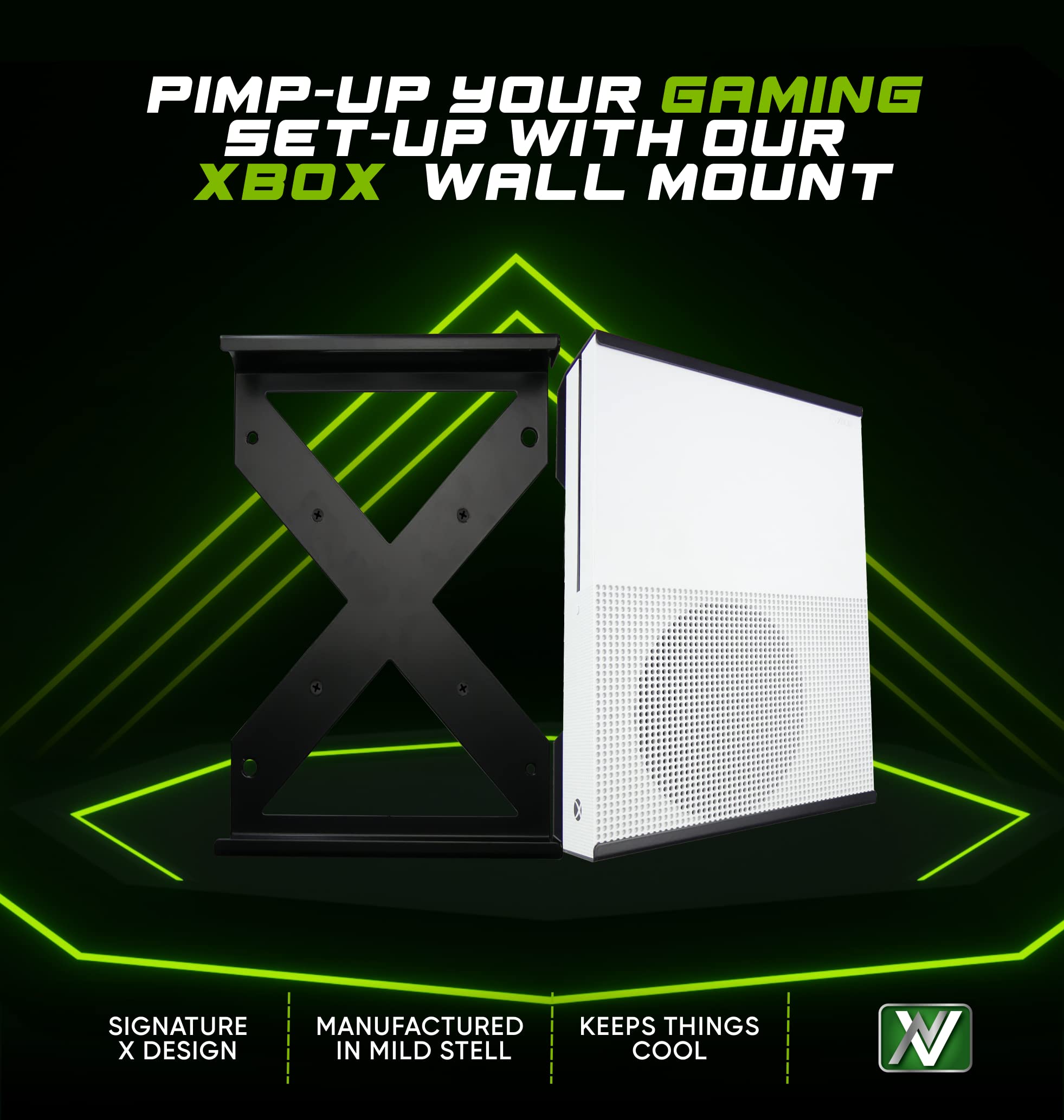 Xbox One S Wall Mount (Black) - Signature X Design! - Made in the UK!