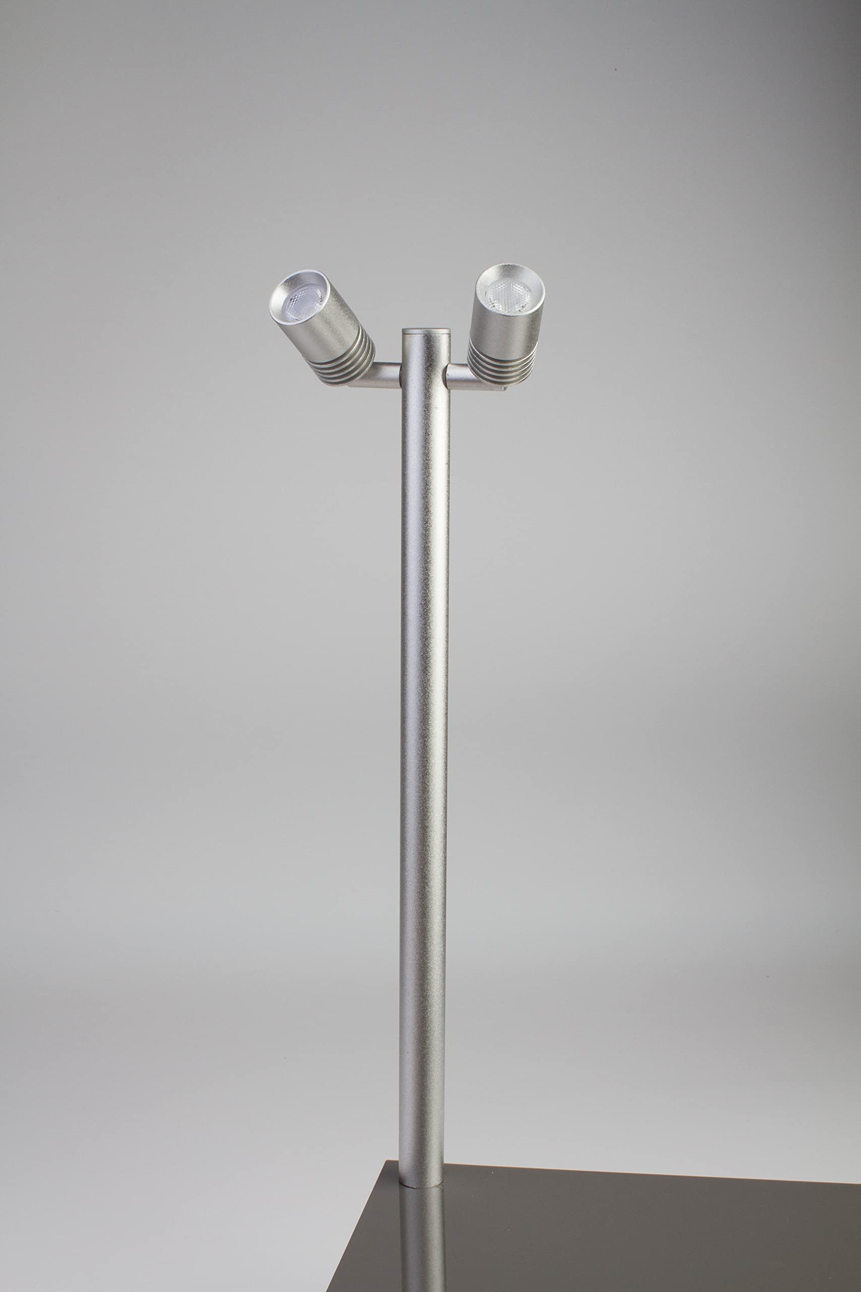 LEDupdates 2pcs JEWELRY SHOWCASE LED POLE LIGHT Stem MODEL WF133 Silver 11 INCH for display, trade show, museum and retail stores (6000K pure white)