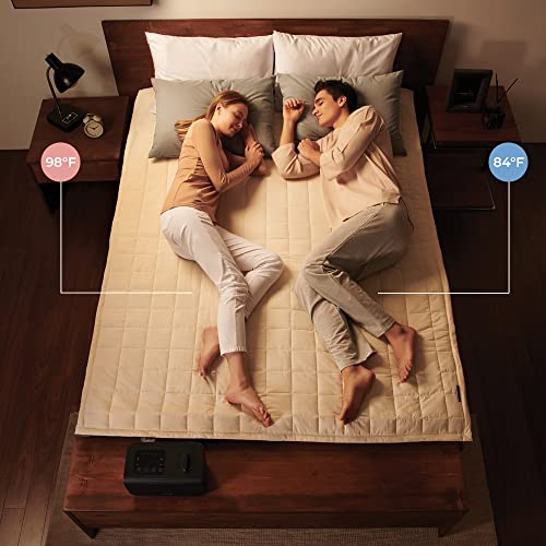 Navien Mate EQM 580, Queen – EMF-Free Water Heated Mattress Pad Warmer – Dual Temperature Control – WiFi Enabled & Eco-Friendly – Helps Soothe & Relieve Stress, Muscle Soreness, & Tension