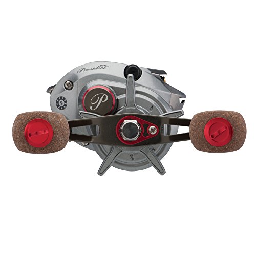 Pflueger President XT Low Profile Baitcast Reel, Size LP Fishing Reel, Right Handle Position, Aluminum Spool, Star Drag System
