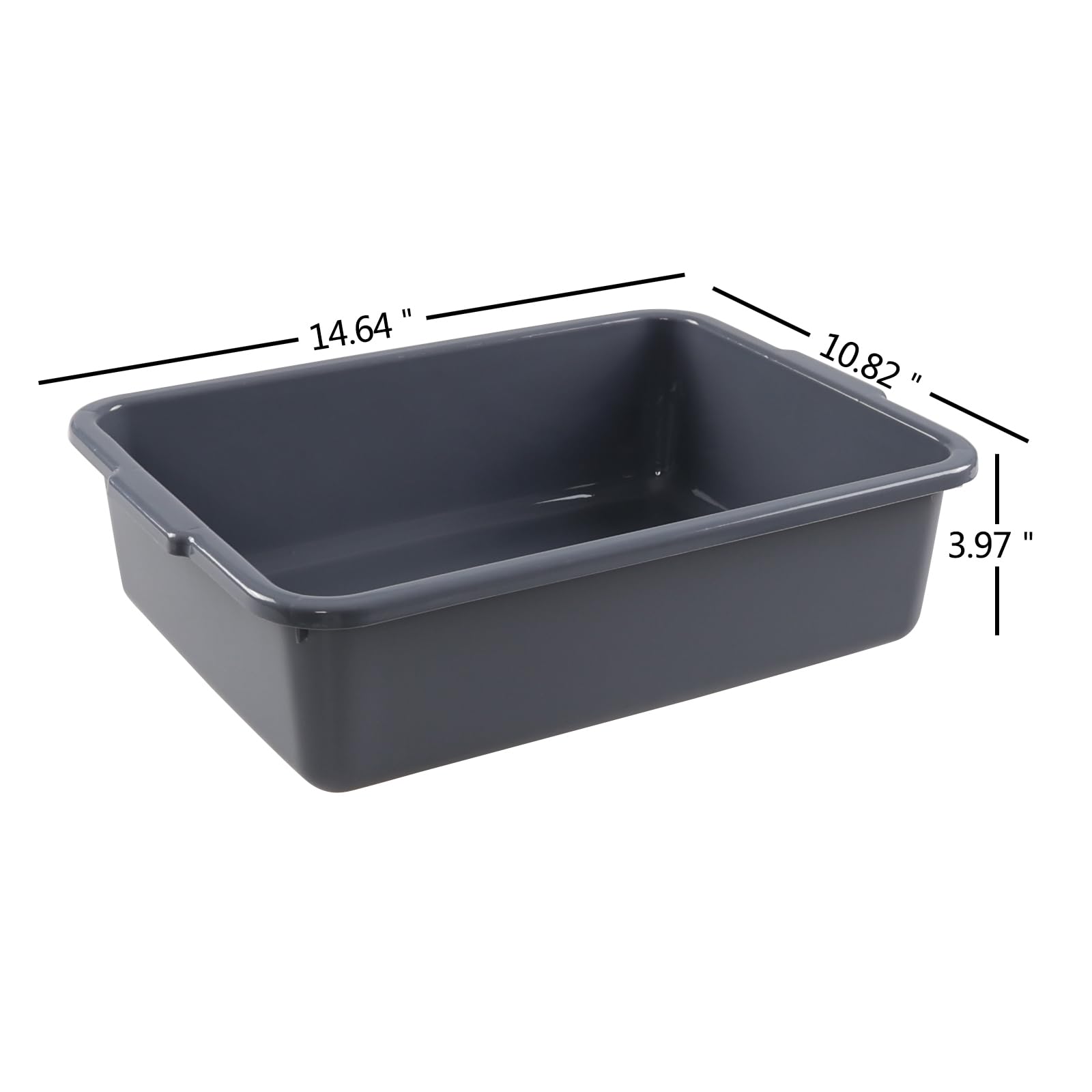 Tstorage 8 Liter Commercial Bus Tub, Plastic Bus Utility Box, 5 Packs