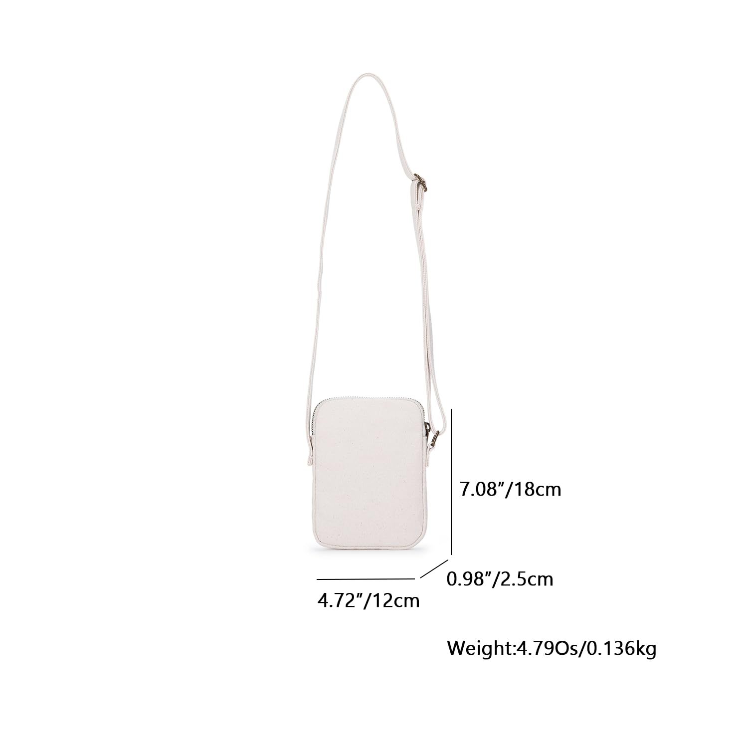 YONBEN Crossbody Bag Small Cell Phone Purse Holder Wallet with Strap for Women Adjustable Shoulder Straps Pure Cotton Canvas with Zipper