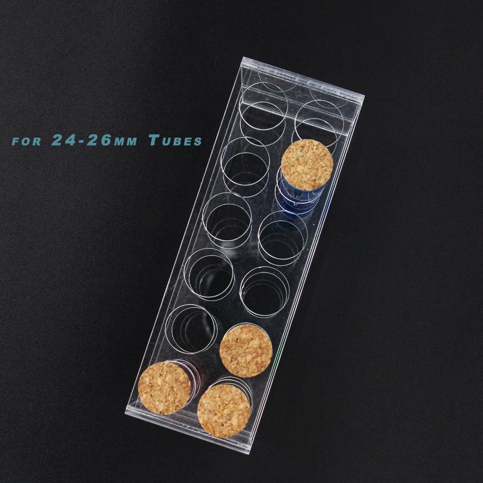 Incontesta Acrylic Test Tube Holder Rack, 2x6 Wells 12 Sockets for 50ML Test Tubes, Clear Acrylic Lab Stand Rack