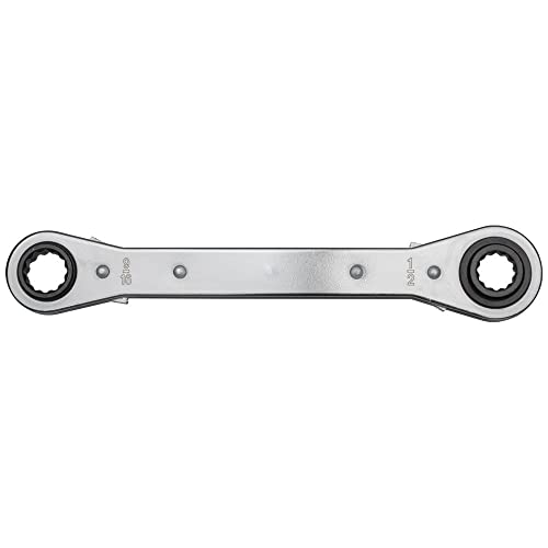 Klein Tools KT223X4 Lineman's Ratcheting 4-In-1 Box Wrench with 1/2-, 9/16-, 5/8-, and 3/4-Inch Sockets