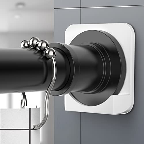 Shower Rod Holders for Wall, Adhesive Shower Curtain Rod Holder No Drilling, 2 Pack Waterproof Shower Rod Mount Retainer for Wall