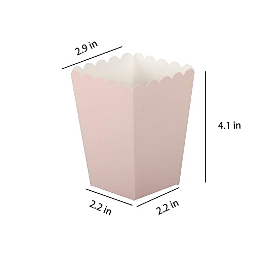 WOPARTY Light Pink Popcorn Boxes Set of 36 Mini Paper Popcorn Favor Boxes,Open-Top Cardboard Popcorn Container for Party Supplies