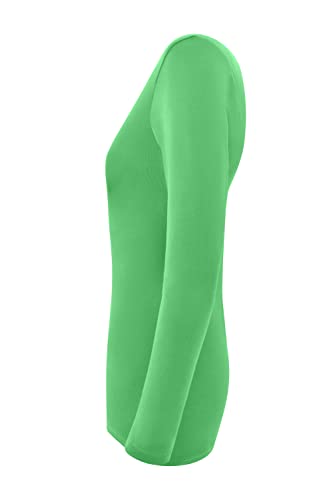 Natural Uniforms Women's Long Sleeve V-Neck T-Shirt Under Scrub (Light Green, Large)