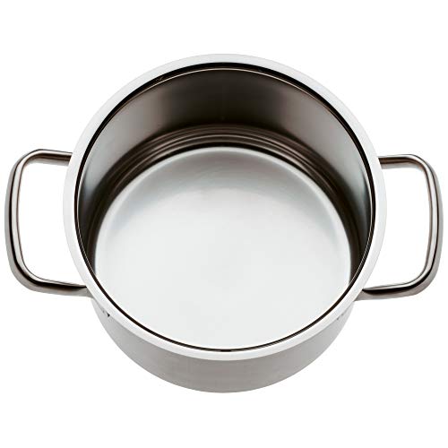 WMF Pot Set 5-Piece Gourmet Plus Inside Scale Steam Vent Made in Germany Hollow Handles Metal Lid Cromargan® Stainless Steel Suitable for Induction Hobs Dishwasher-Safe