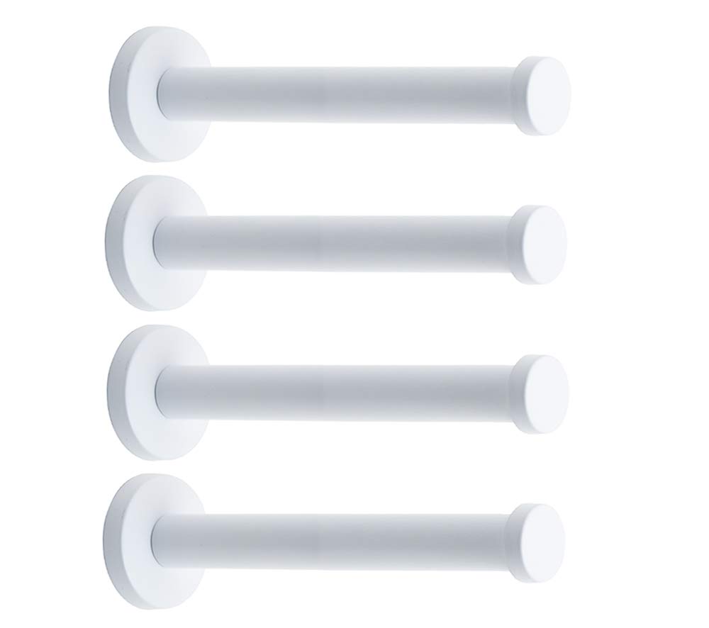 NELXULAS Classic White Stainless Steel Single Super Heavy Duty Wall Mount Hook, Coat Hanger, Bath Towel Hooks (6", 4 PCS)