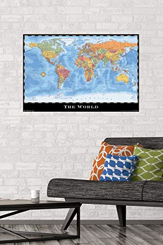 Trends International World Map Wall Poster 22.375" x 34"