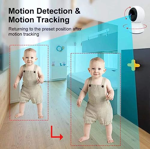 WiFi Camera Indoor Security Camera 2K 5GHz & 2.4GHz Security Camera Cameras for Baby/Elder/Dog/Pet Camera with Phone app Smartphone (1Pcs 64GB SD)