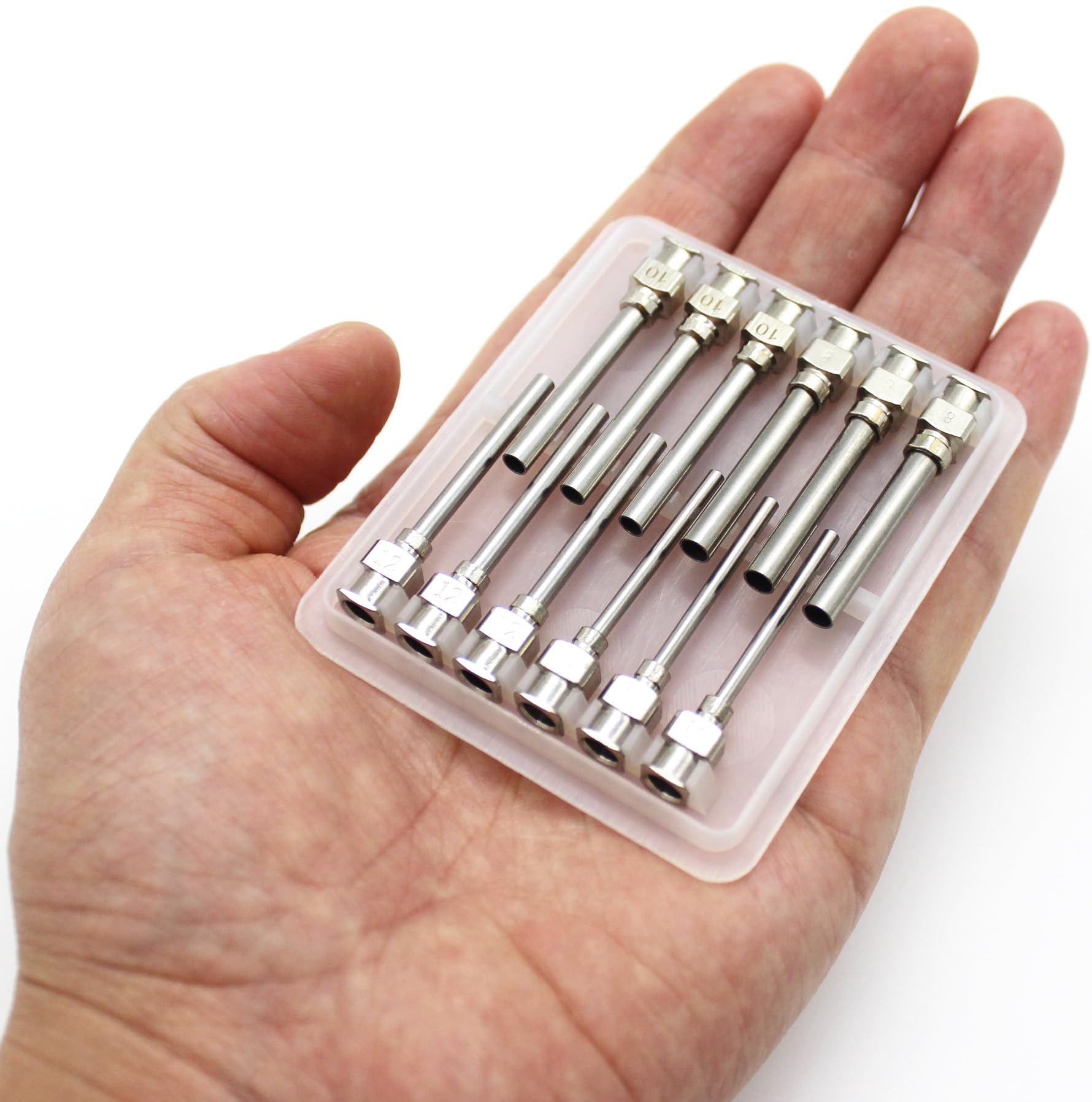 InfiniteAdhere 12 Pieces Dispensing Needle 1.5 Inch Stainless Steel Blunt Tip Luer Connector Stainless Steel Blunt Needles (8, 10, 12, 14Gauge)