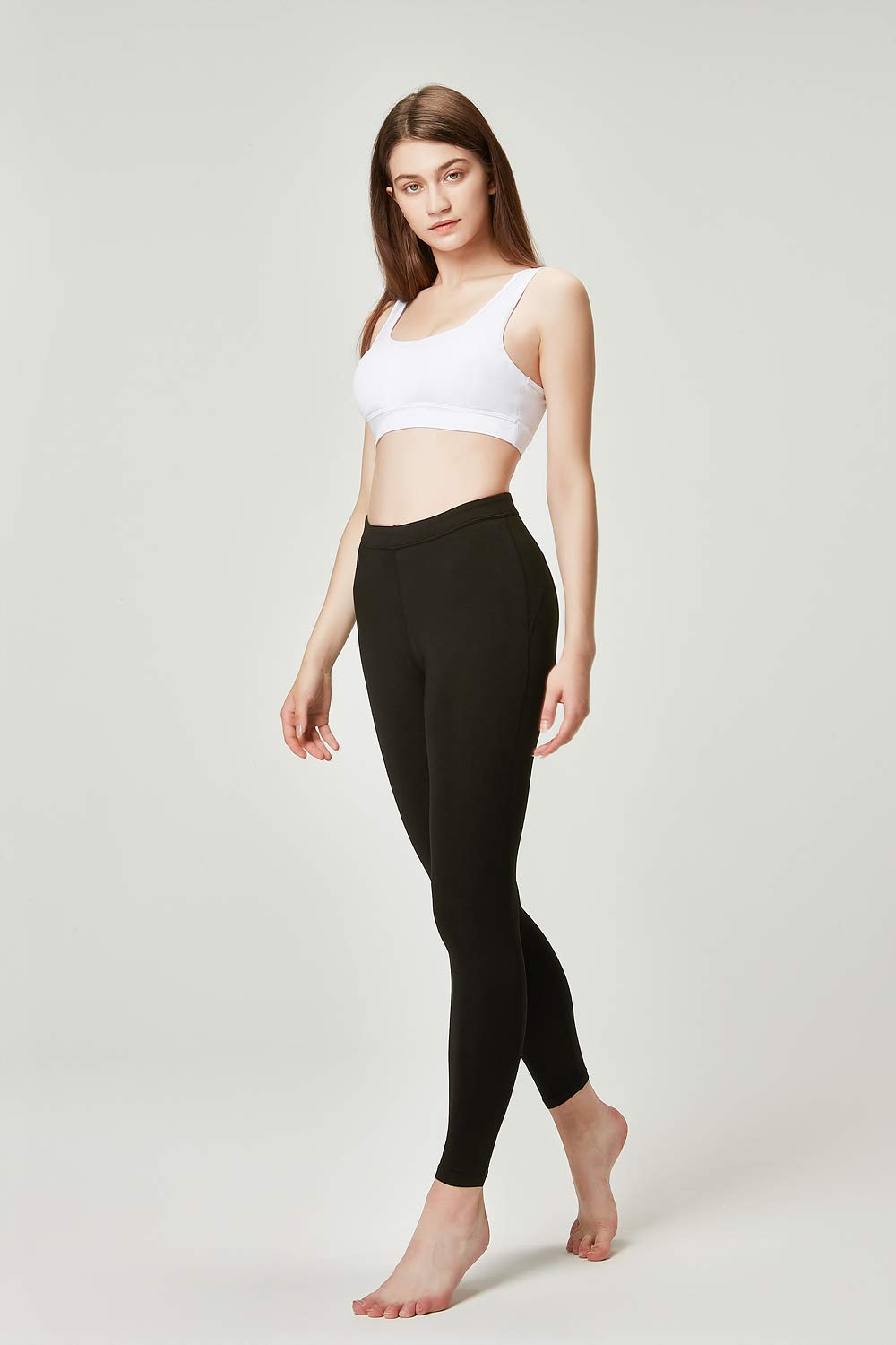 DEVOPS Women's 2 Pack Thermal Long Johns Underwear Leggings Pants (Large, Black/Black)