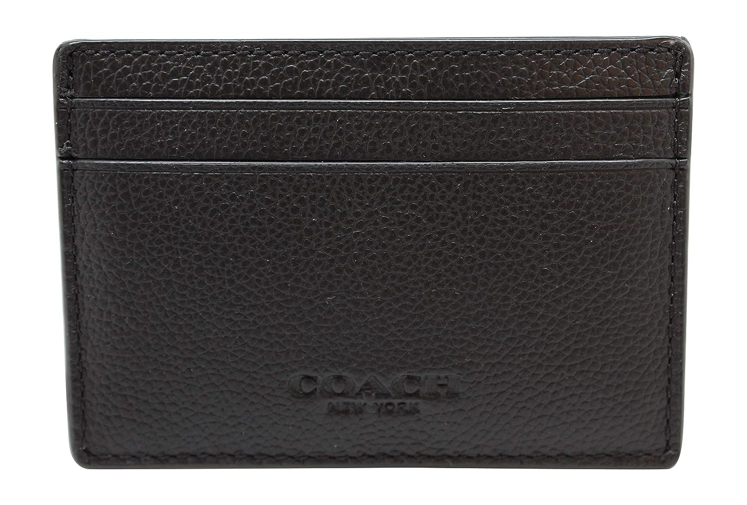 Coach Mens Money Clip Card Case in sport calf leather F75459 Black