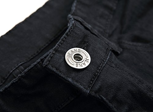 Men's Black Skinny Slim Fit Stretch Straight Leg Fashion Jeans Pants, 29W