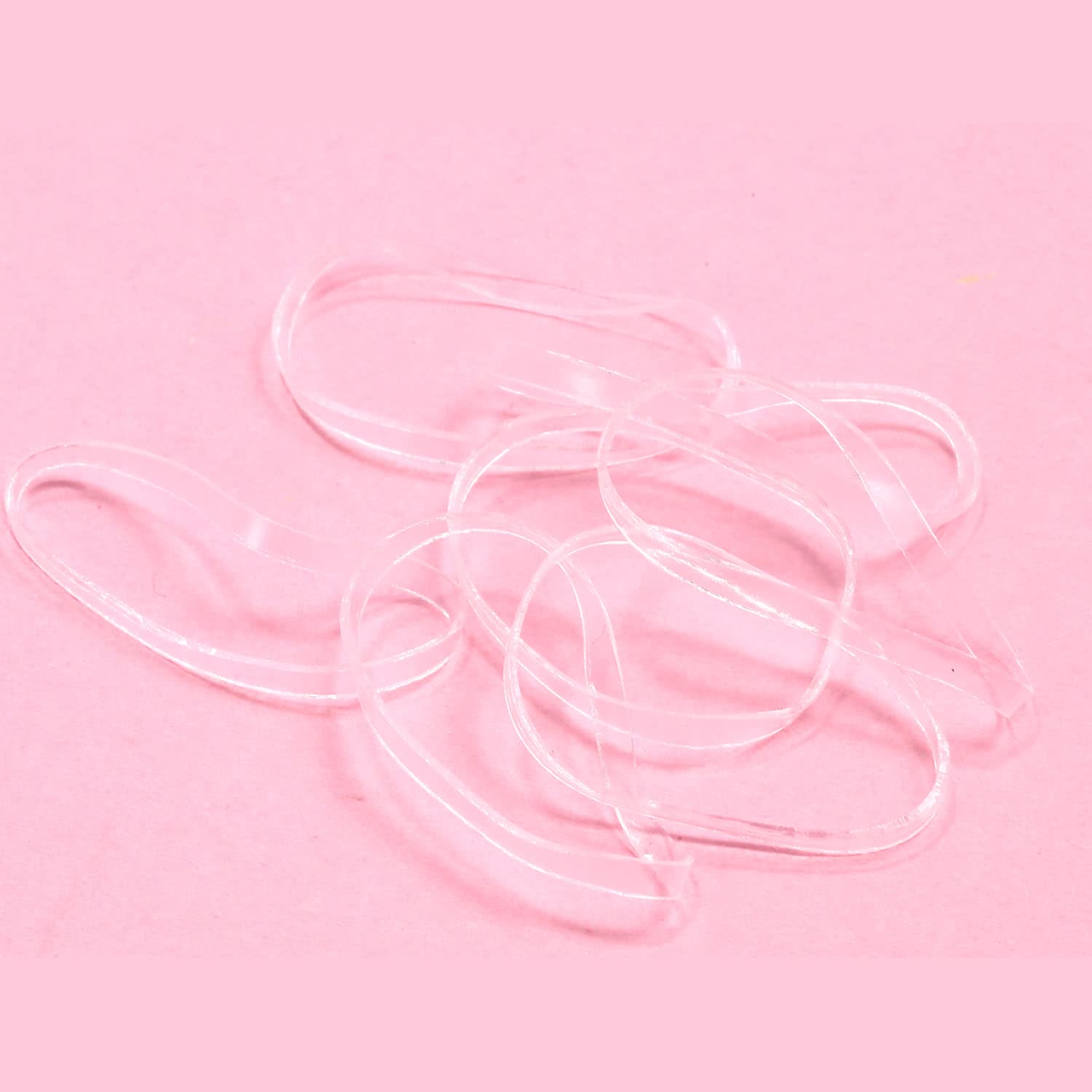 Clear Mini Elastic Rubber Hair Bands,BEBEEPOO 2500pcs Soft Elastics Ties Bands 2mm in Width and 30mm in Length - STRONG - REUSEABLE