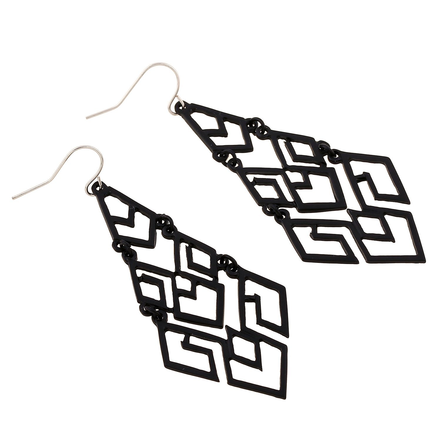 D EXCEED Women's Chandelier Drop Earrings Gift Wrapped Fashion Gold Cutout Tiered Dangle Drop Earrings Gold
