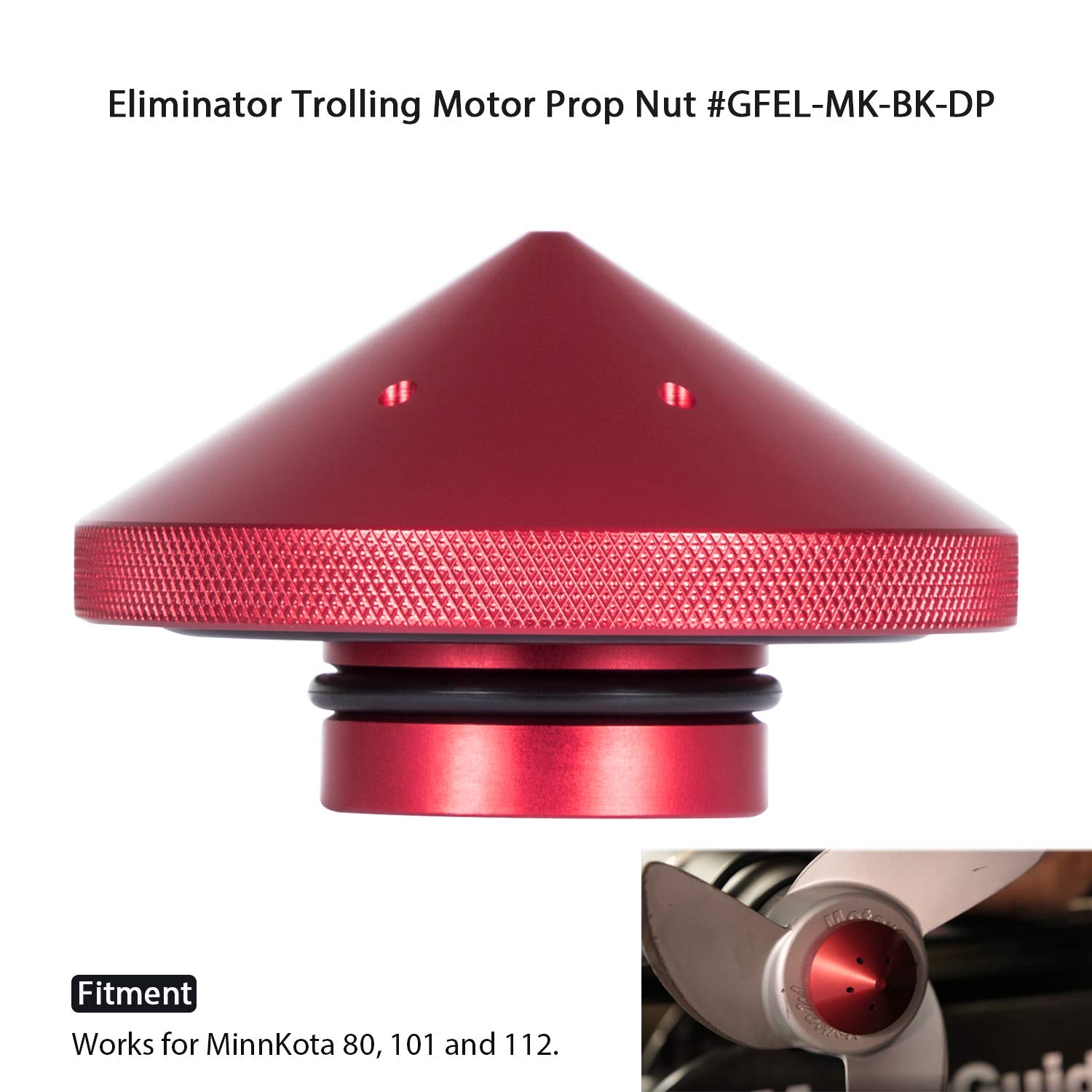Eliminator Trolling Motor Prop Nut #GFEL-MK-BK-DP Compatible with MinnKota 80, 101 and 112 Replace for T-H Marine Red