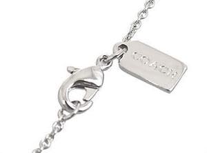 COACH SILVER OPEN CIRCLE STRAND NECKLACE F54514