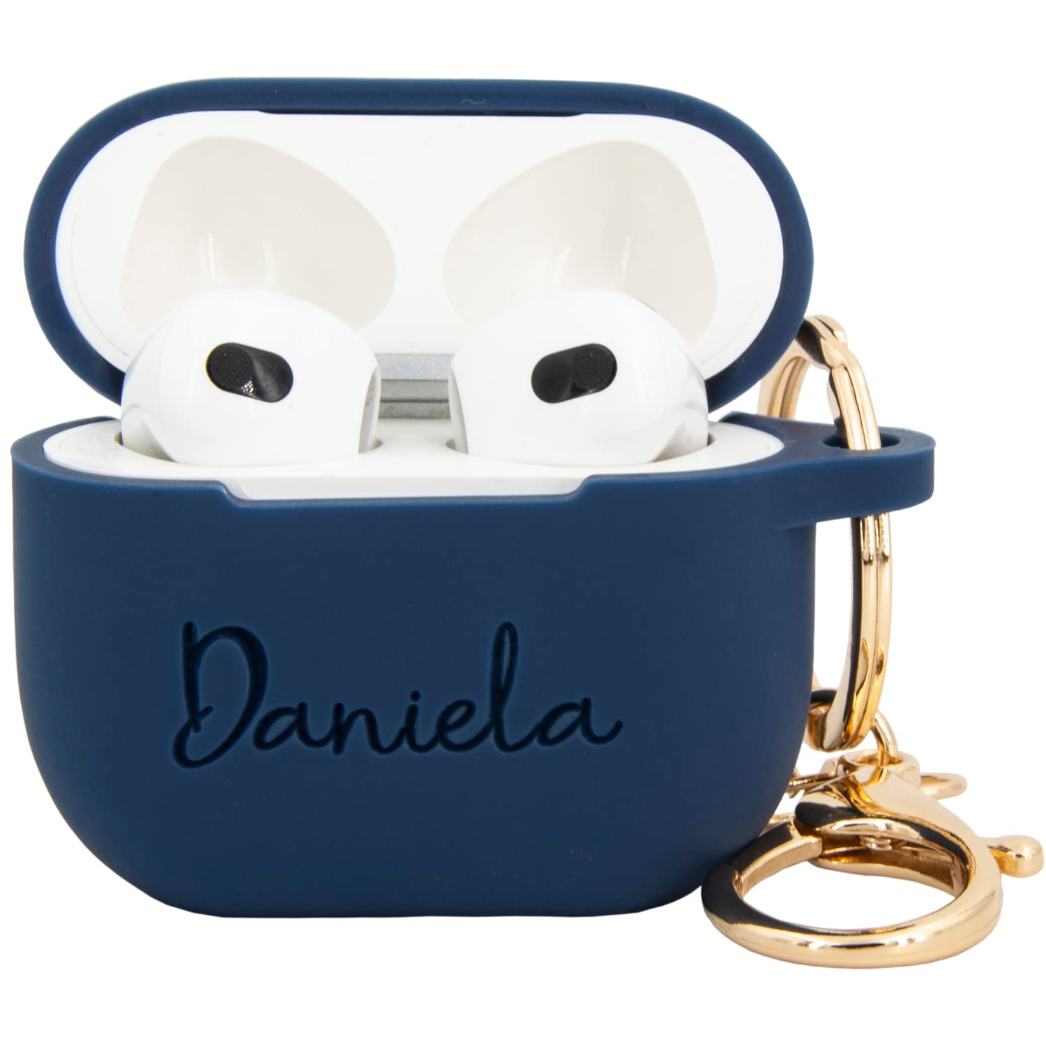 Custom Case Compatible with AirPods 3rd Cover generation With Keychain,Personalized Name Gift Silicon Protective Accessories for Apple Airpods 2nd 1st 3 Pro Birthday for Women Men Girls Boys