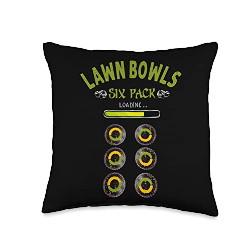 Lawn Bowls Funny Bowls Expert For Retirement Funny Lawn Six Pack Idea for Men & Lawn Bowling Throw Pillow, 16x16, Multicolor