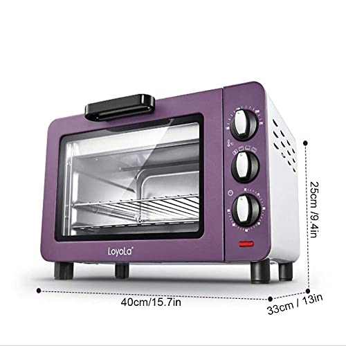 Compact Toaster Oven Cooker for Bread, Bagels, Cookies, Pizza, Paninis More with Baking Tray, Rack + Auto Shut Off Feature (Purple) (Purple)
