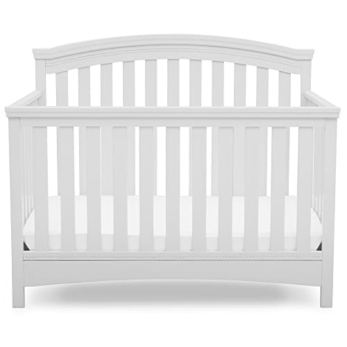 Delta Children Emerson 4-in-1 Convertible Crib - Greenguard Gold Certified, Bianca White