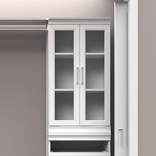 ClosetMaid Modular Storage Pair Set, 2 Glass Pane Doors, Wood Closet Organizer Shaker Style, Add On Accessory for Shelf Units, White, 34.88" H x 21.02" W x 1.81" D