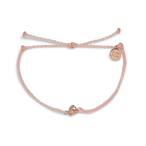 Pura Vida Rose Gold-Plated Disney Flounder Charm Bracelet w/Opal Stones - Adjustable Band, Brand Charm - Baby Pink