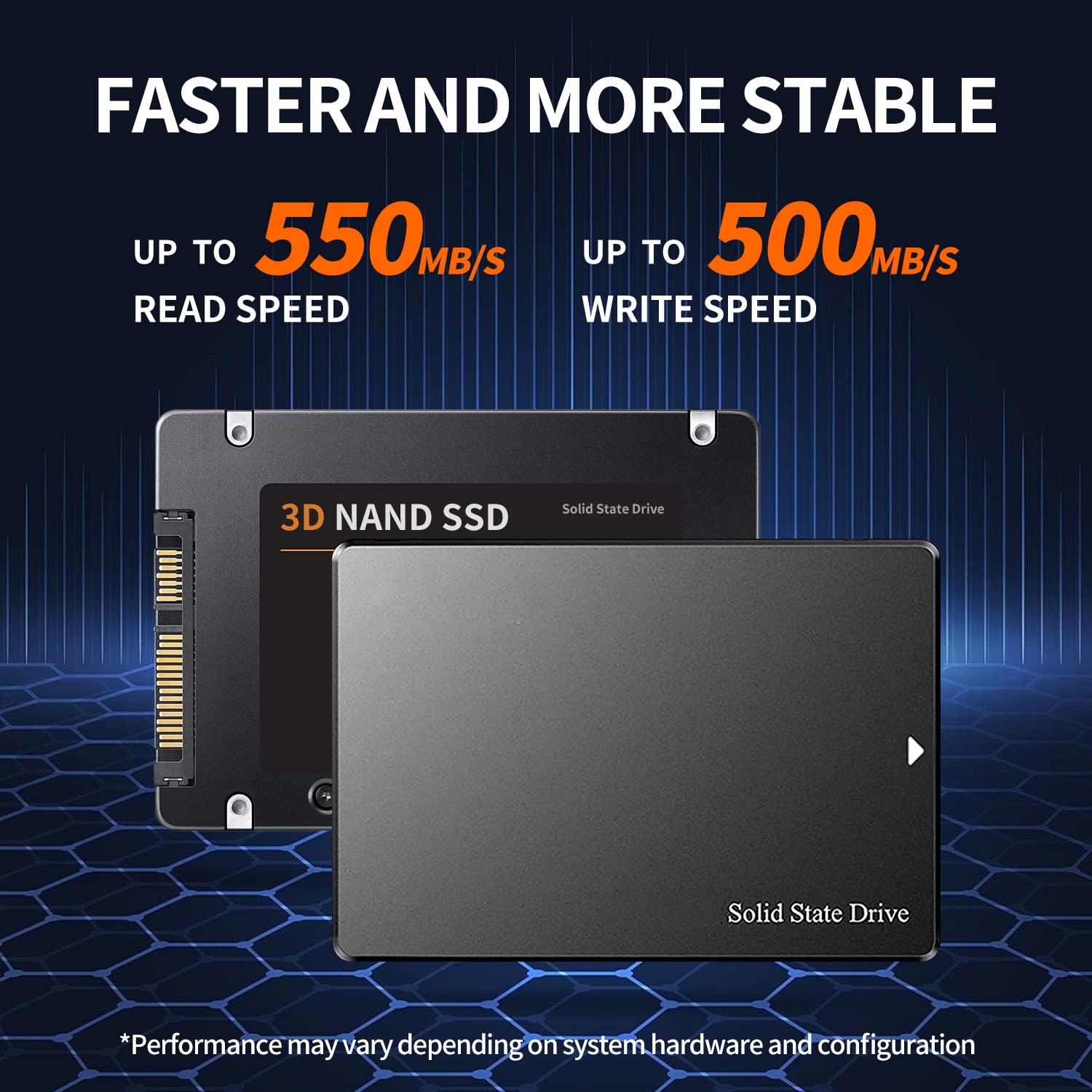 Internal Solid State Drive 2TB SSD SATA III 6Gb/s 2.5", Read Speed up to 550MB/sec,2tb SSD Internal SSD 2TB Compatible with Laptop and PC Desktops(2TB-A Black)