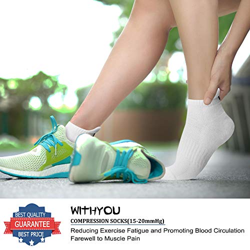 Compression Socks (6 Pairs),15-20 mmhg is BEST Athletic for Men & Women, Running, Flight, Travel (SS-3B, S/M)