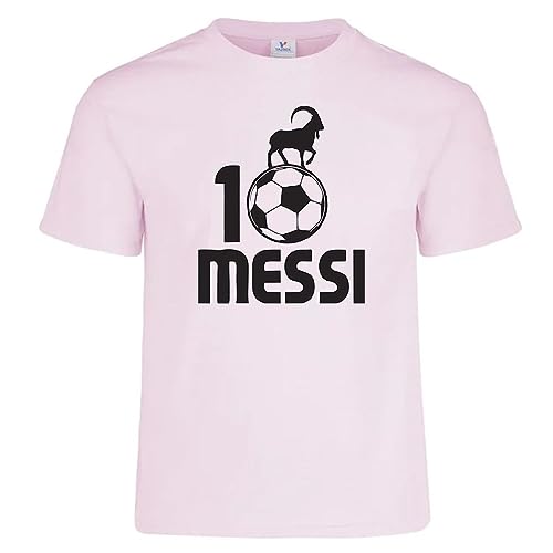 Pink Miami Soccer Fan Tshirt Football Short Sleeve T-Shirt Number 10 Adults 100% Cotton (as1, Alpha, m, Regular, Regular, Pink)