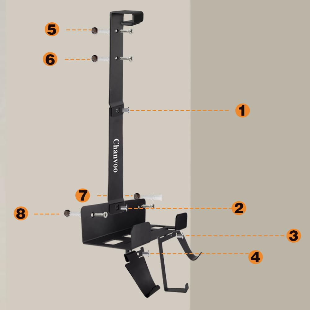Chanvoo Metal Wall Mount for PS5 and PS5 Slim, Behind TV Wall Holder Bracket Kit Compatible with Playstation 5/5 Slim Disc & Digital Edition Console (Black)