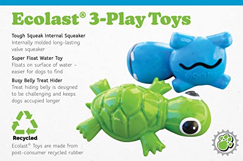 Cycle Dog 3-Play Hippo Dog Toy, Ecolast Post Consumer Recycled Material, Blue