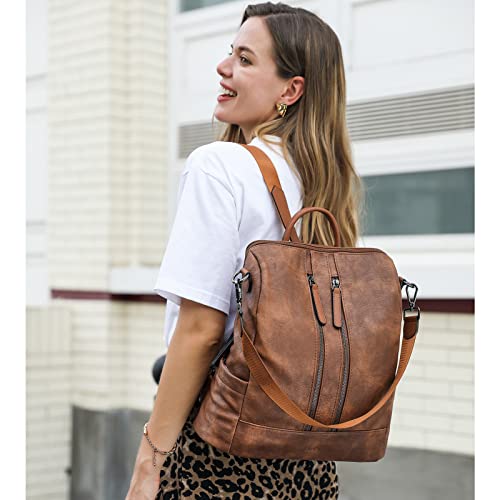 CLUCI Womens Backpack Leather Fashion Travel Casual College Work Backpack Detachable Ladies Covertible Shoulder Bag