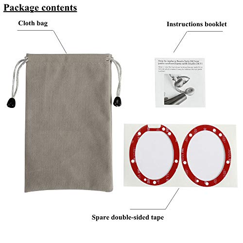 Replacement Ear Pads Cushions, Earpads Cover Compatible with Beats Studio 2 Wireless Wired and Studio 3 Over Ear Headphones 1 Pair (White)