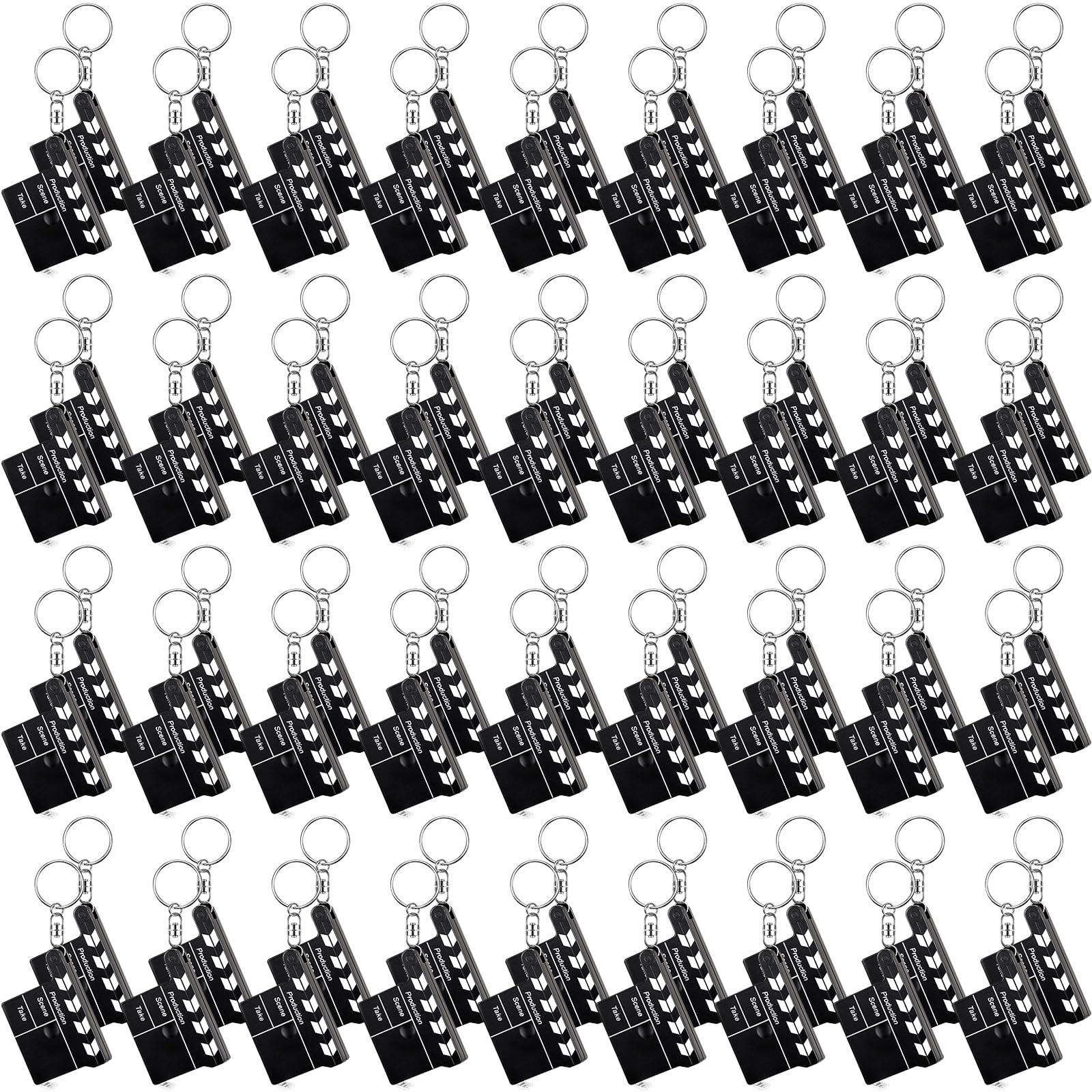 Junkin Bulk Movie Night Party Favors for Guests Movie Clapboard Key Chain with Tape Measure Movie Theme Party Favors Decorations Movie Night Decoration for Movie Theme Party Souvenir Prizes(36 Pcs)