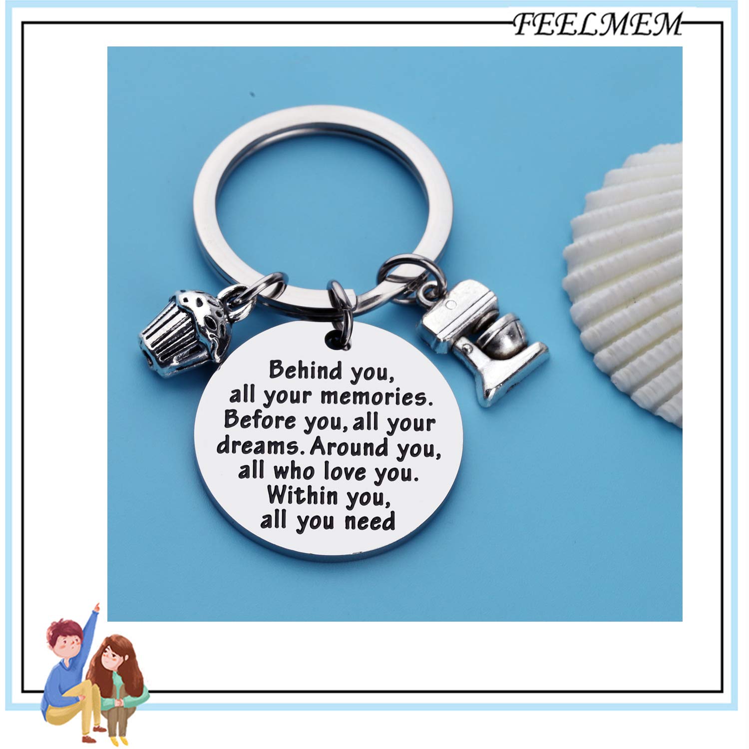 FEELMEM Baker Gift Culinary Student Gifts Culinary School Graduation Gift Behind You All Your Memories Before You All Your Dreams Keychain Baking Jewelry Bake Lover Gift Pastry Chef Gift