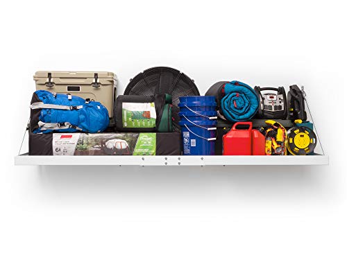 NewAge Products Inc. Pro Series White 2 ft. x 8 ft. Wall Mounted Steel Shelf (Set of 2), Garage Overheads, 40415