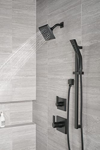Delta Faucet Pivotal 3-Setting Matte Black Shower System Including Black Shower Head, Slide Bar Handheld Shower, Shower Handle, Shower Diverter and Shower Valve Kit, Delta Shower Trim Kit, Matte Black